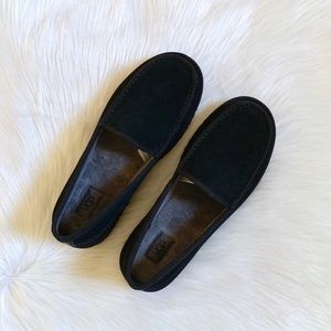 UGG | Shoes | Ugg Black Dex Water Resistant Suede Loafers | Poshmark